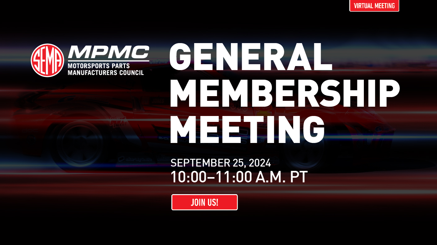 General Membership Meeting for Motorsports Parts Manufacturers Scheduled for Next Week ...